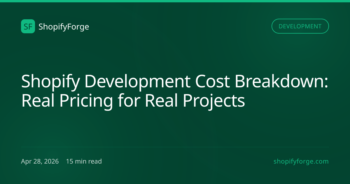 Shopify Development Cost Breakdown: Real Pricing for Real Projects